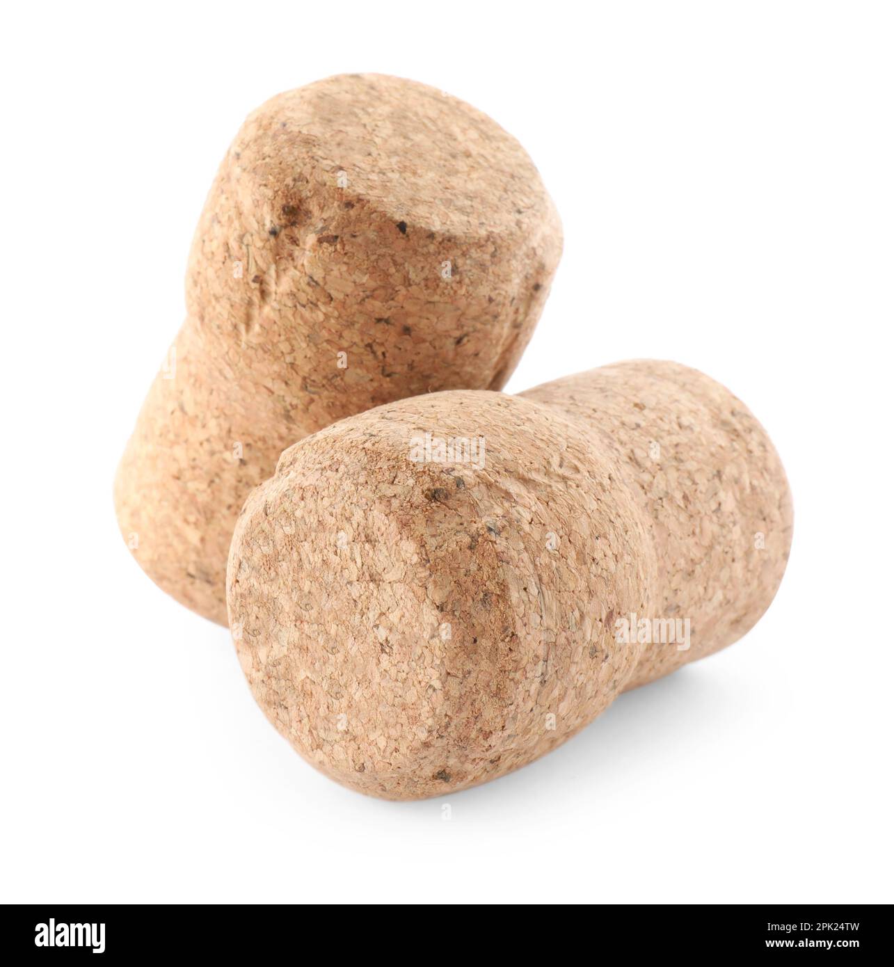 Two sparkling wine corks on white background Stock Photo - Alamy