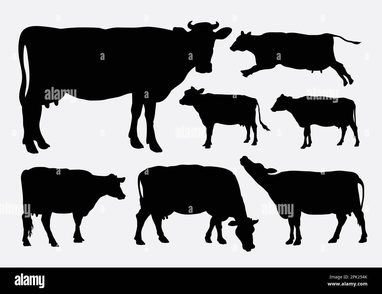Cow animal silhouettes Stock Vector Image & Art - Alamy