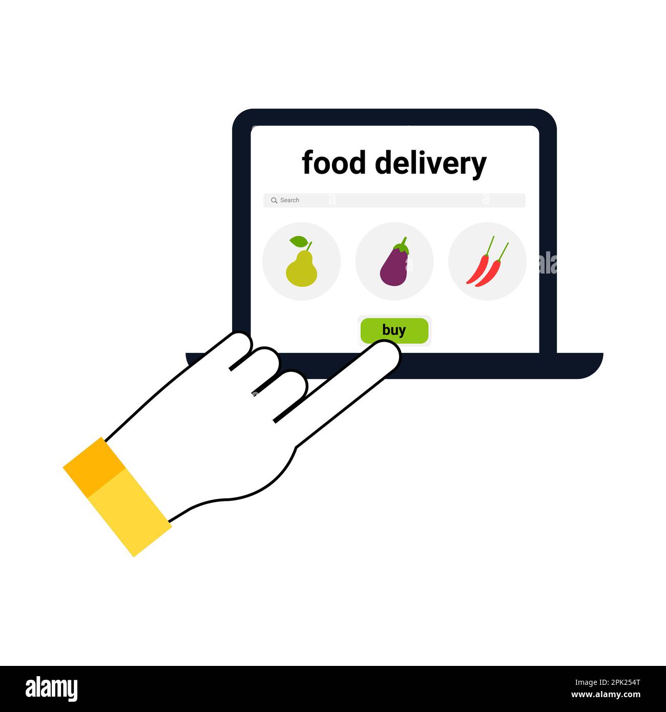 Online shopping, Food delivery. Icons to express, delivery Home. Hand ...