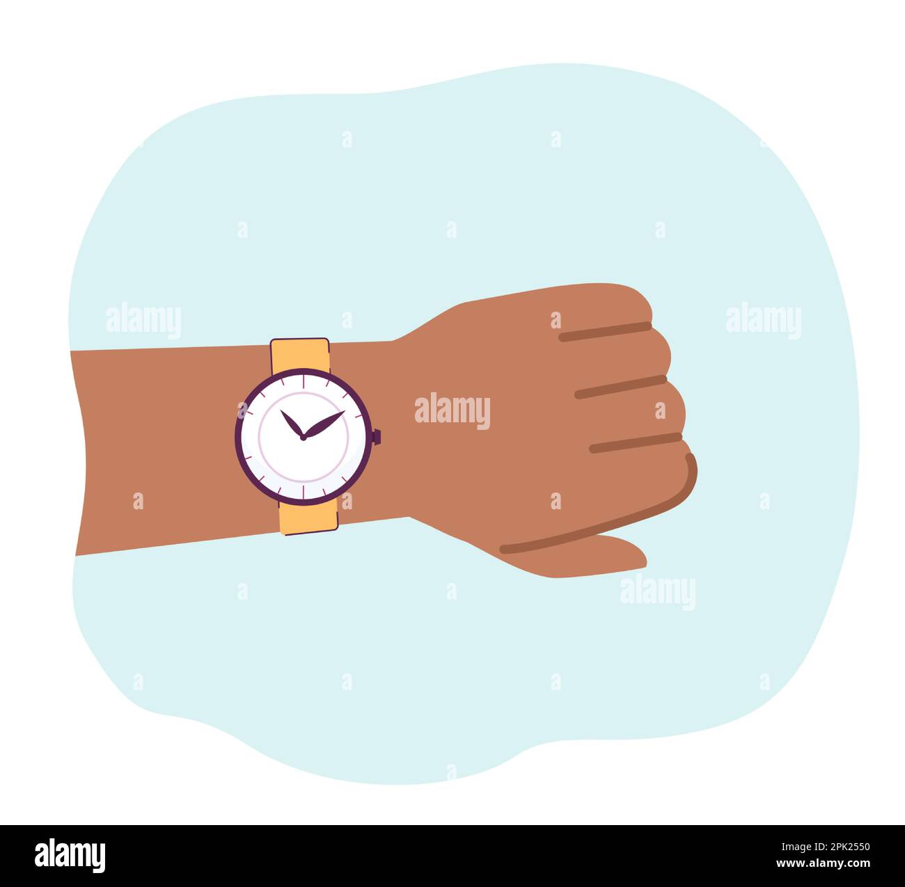 Hand with wristwatch showing time Stock Vector Image & Art - Alamy