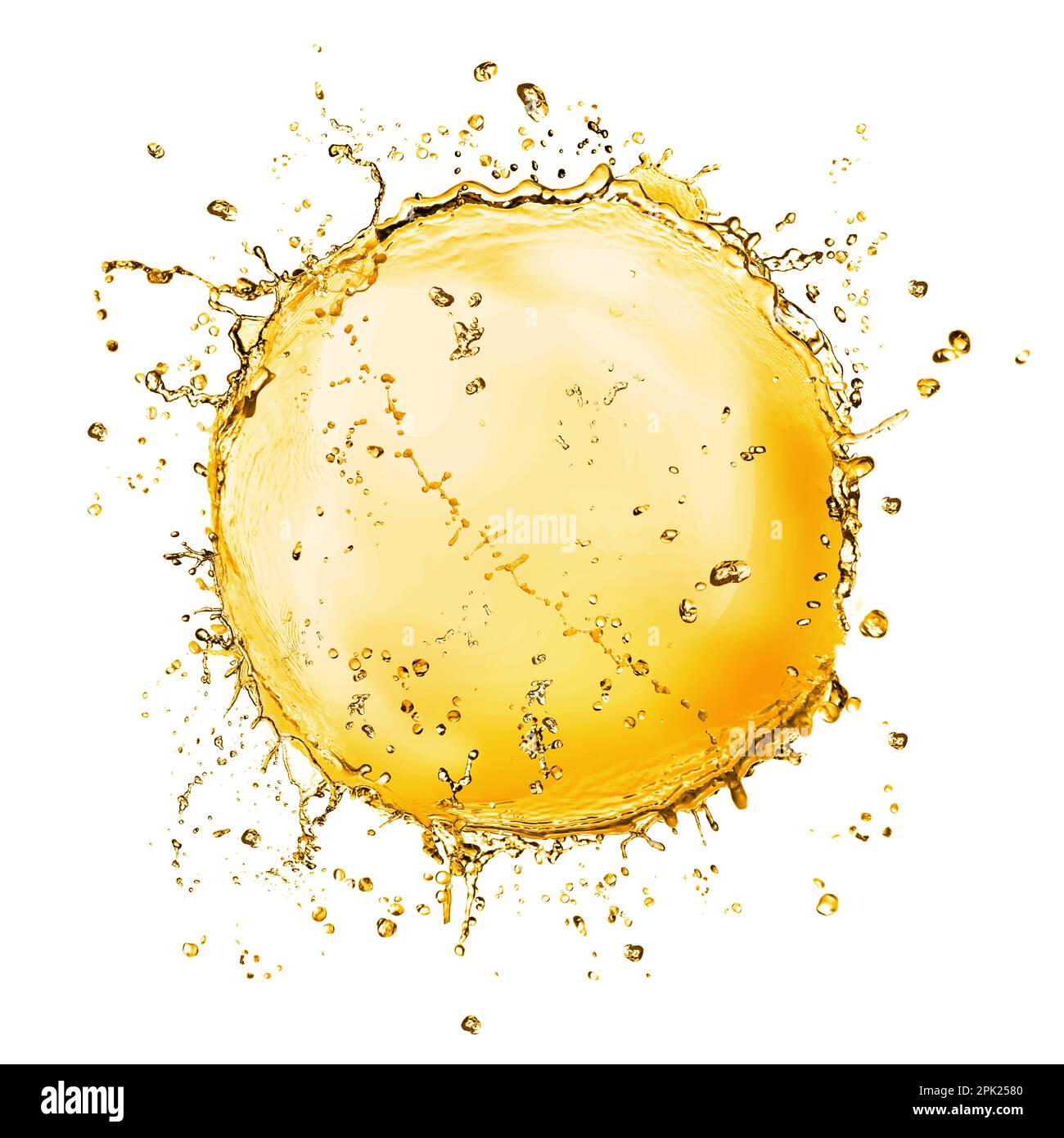Abstract splash of golden oily liquid on white background Stock Photo ...