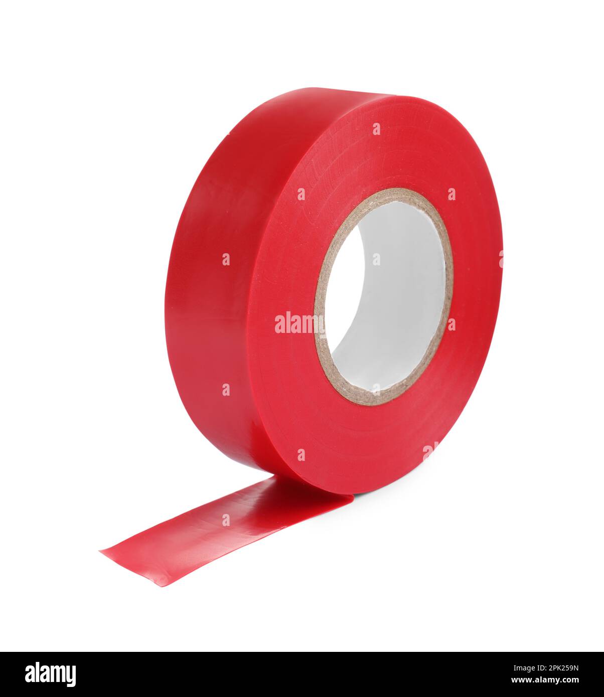 Red insulating tape isolated on white. Electrician's supply Stock Photo ...
