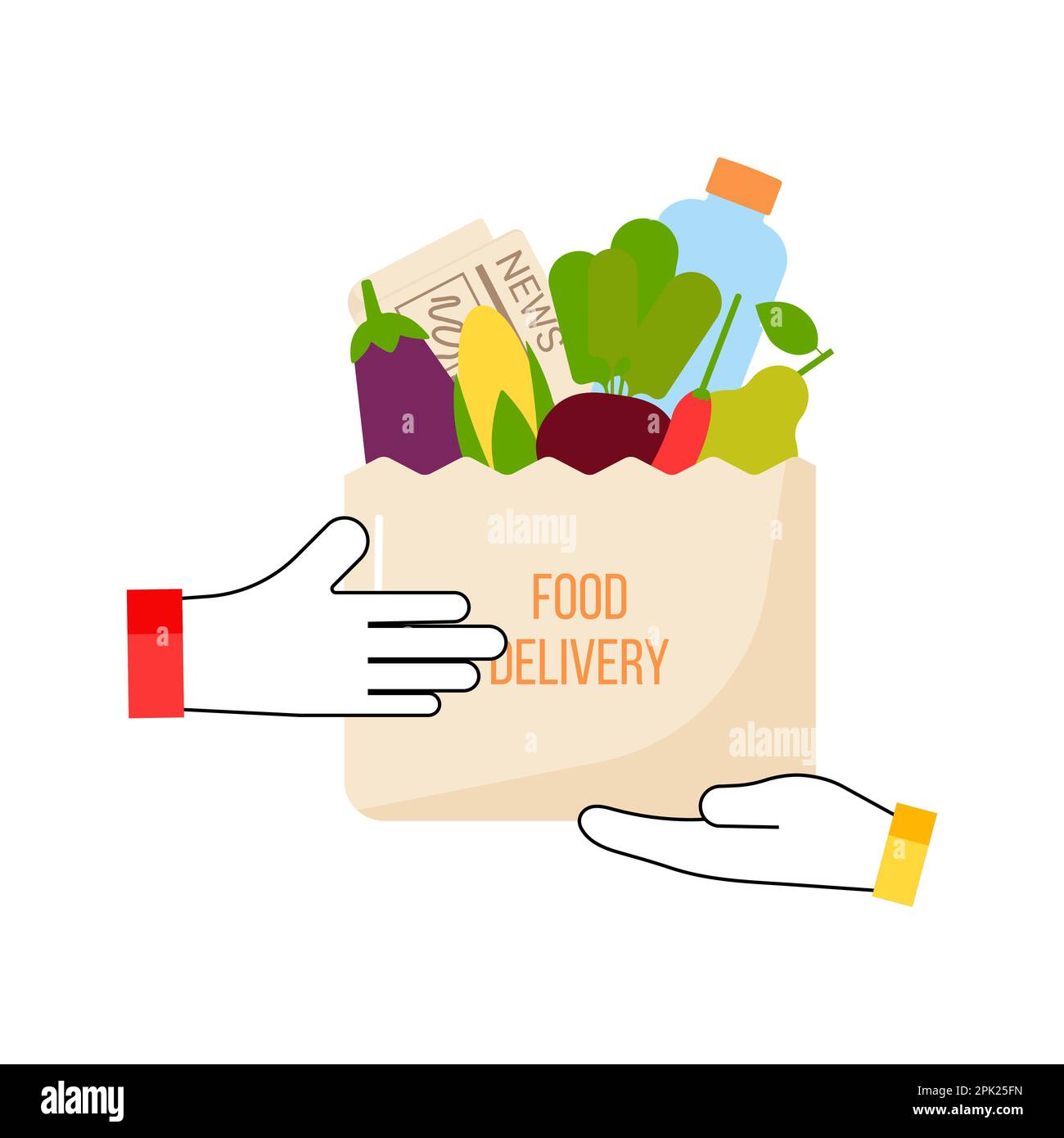 Online shopping, Food delivery. Icons to express, delivery Home. hands ...