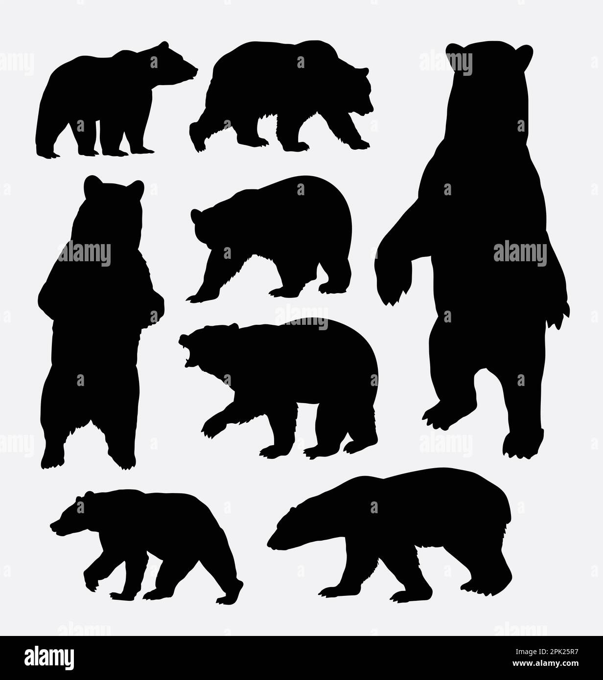 Bear wild animal silhouettes Stock Vector Image & Art - Alamy