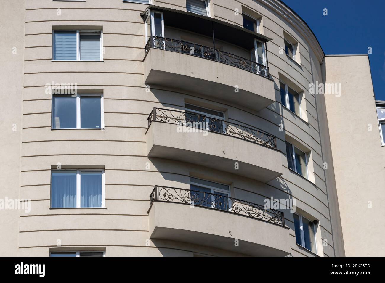 Modern European residential apartment buildings quarter. Abstract ...