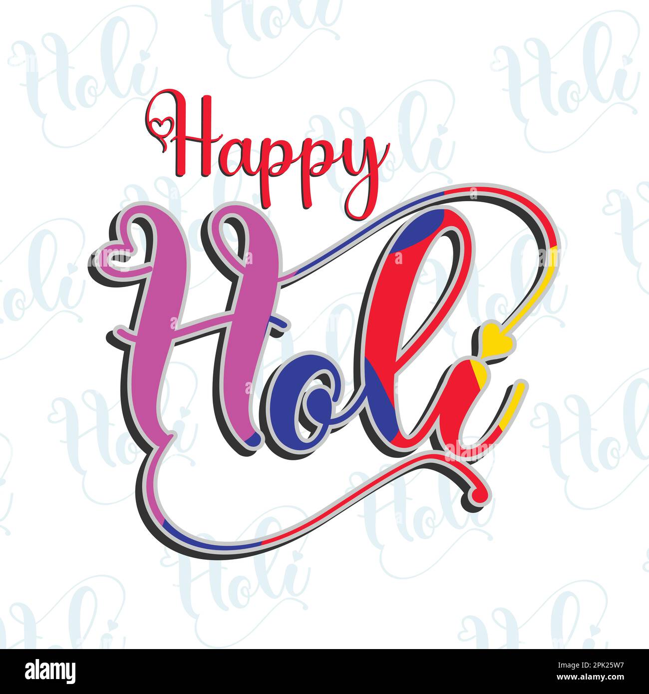 Holi Festival with colorful calligraphy. Indian Festival Of Holi ...