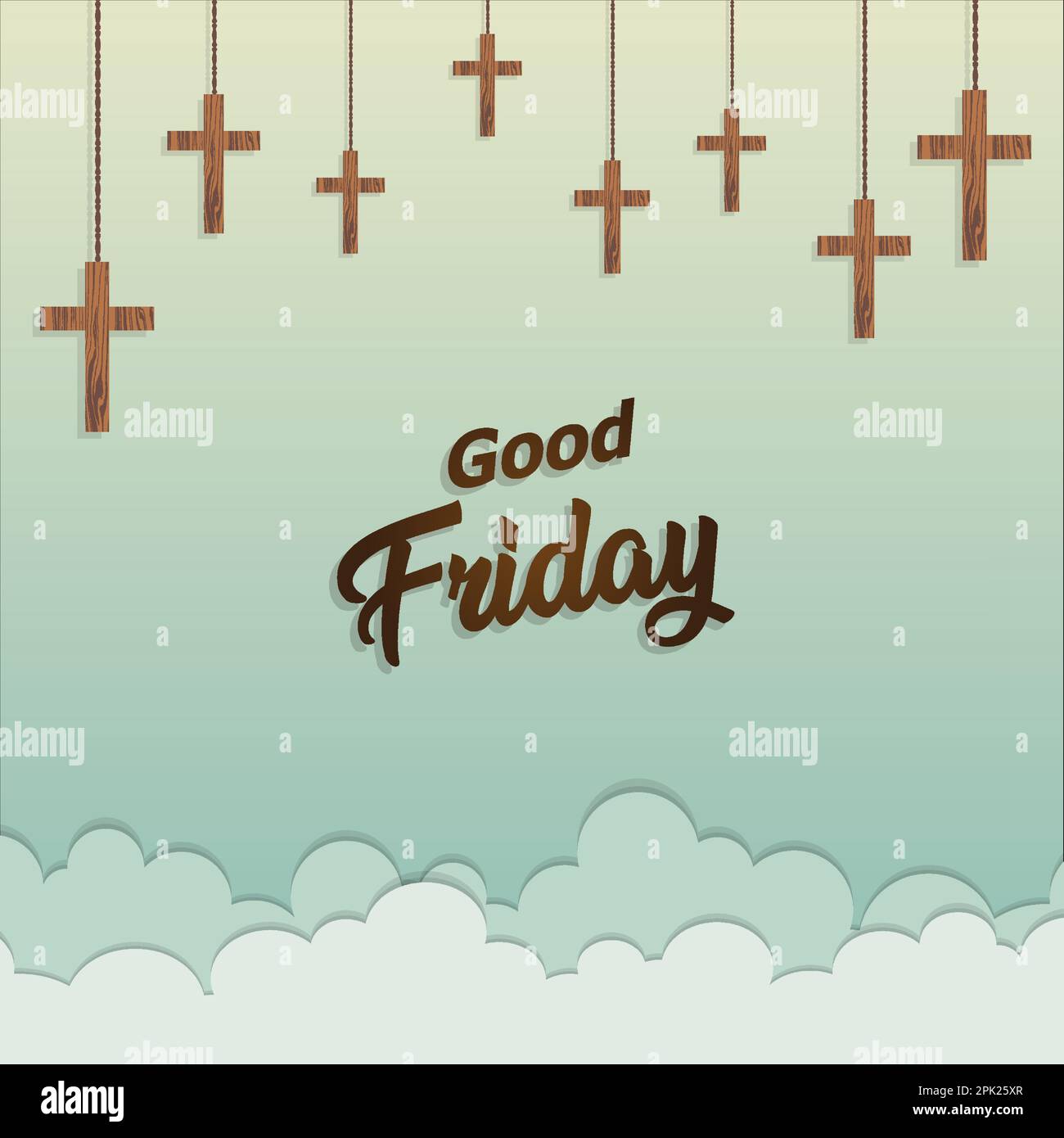 hanging crosses background for good friday, happy good friday, vector ...