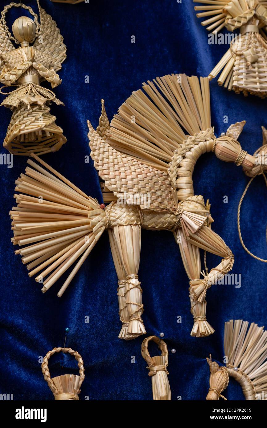 Traditional handmade straw doll gift on the Shrovetide carnival Stock ...