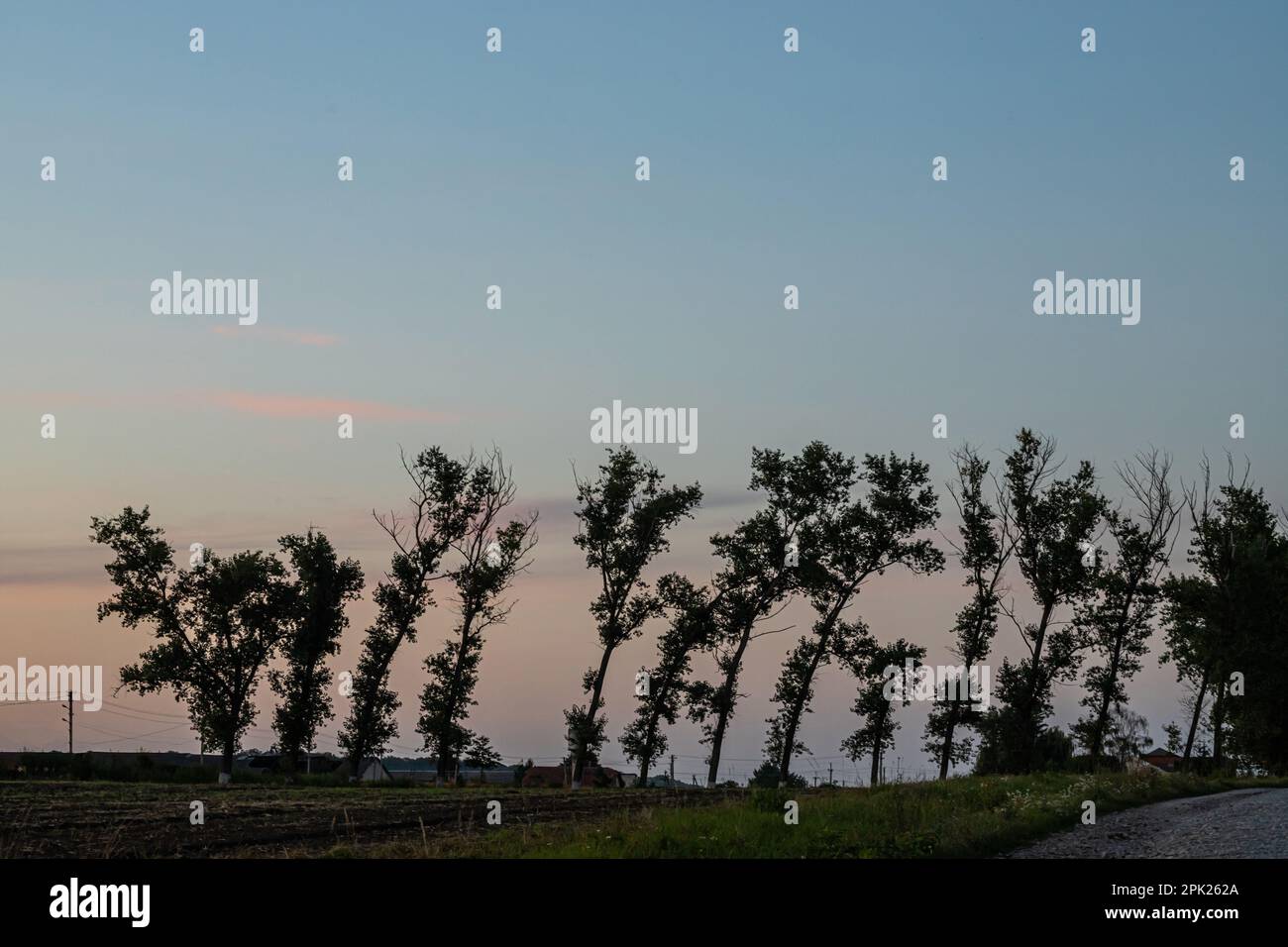 Summer landscape photo, Dawn sunset beautiful paints painted the sky ...