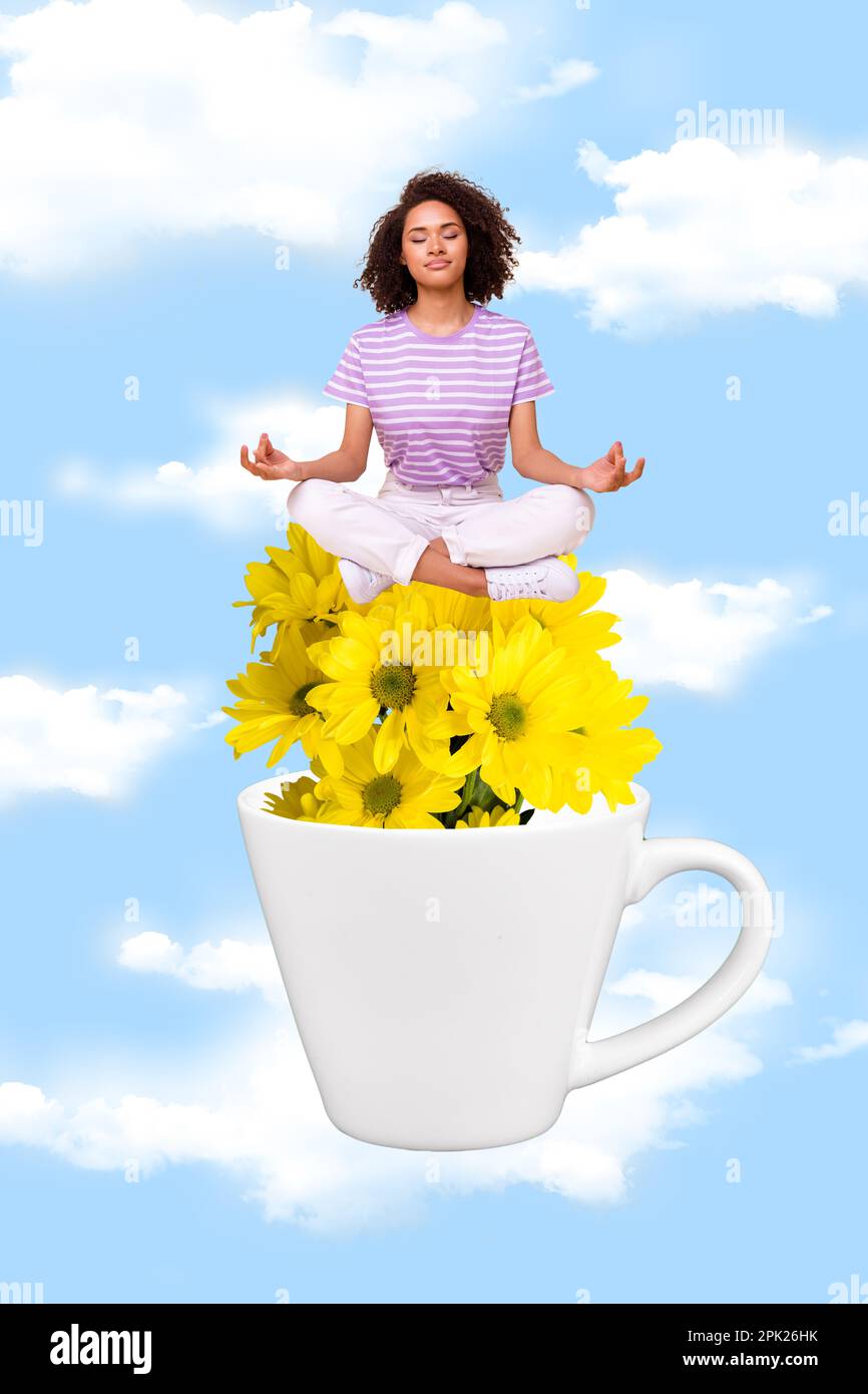 Vertical creative collage photo picture poster template of concentrated ...