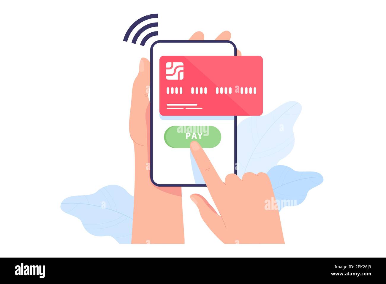 Hand holding phone with credit card on screen Stock Vector Image & Art ...