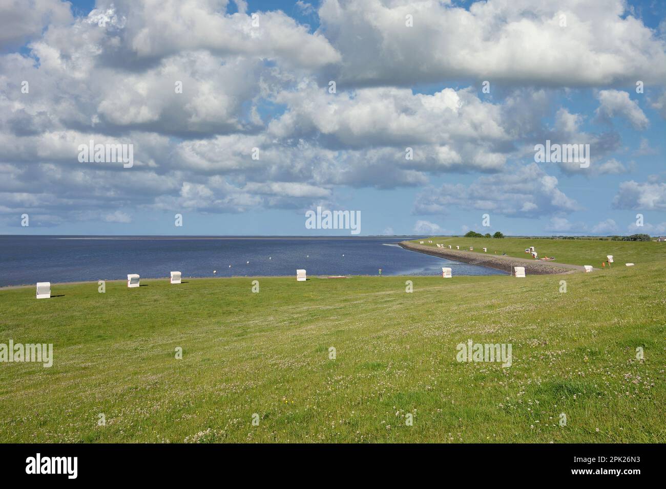 Beach and Swimming Area of Vollerwiek,Eiderstedt Peninsula,North Sea ...