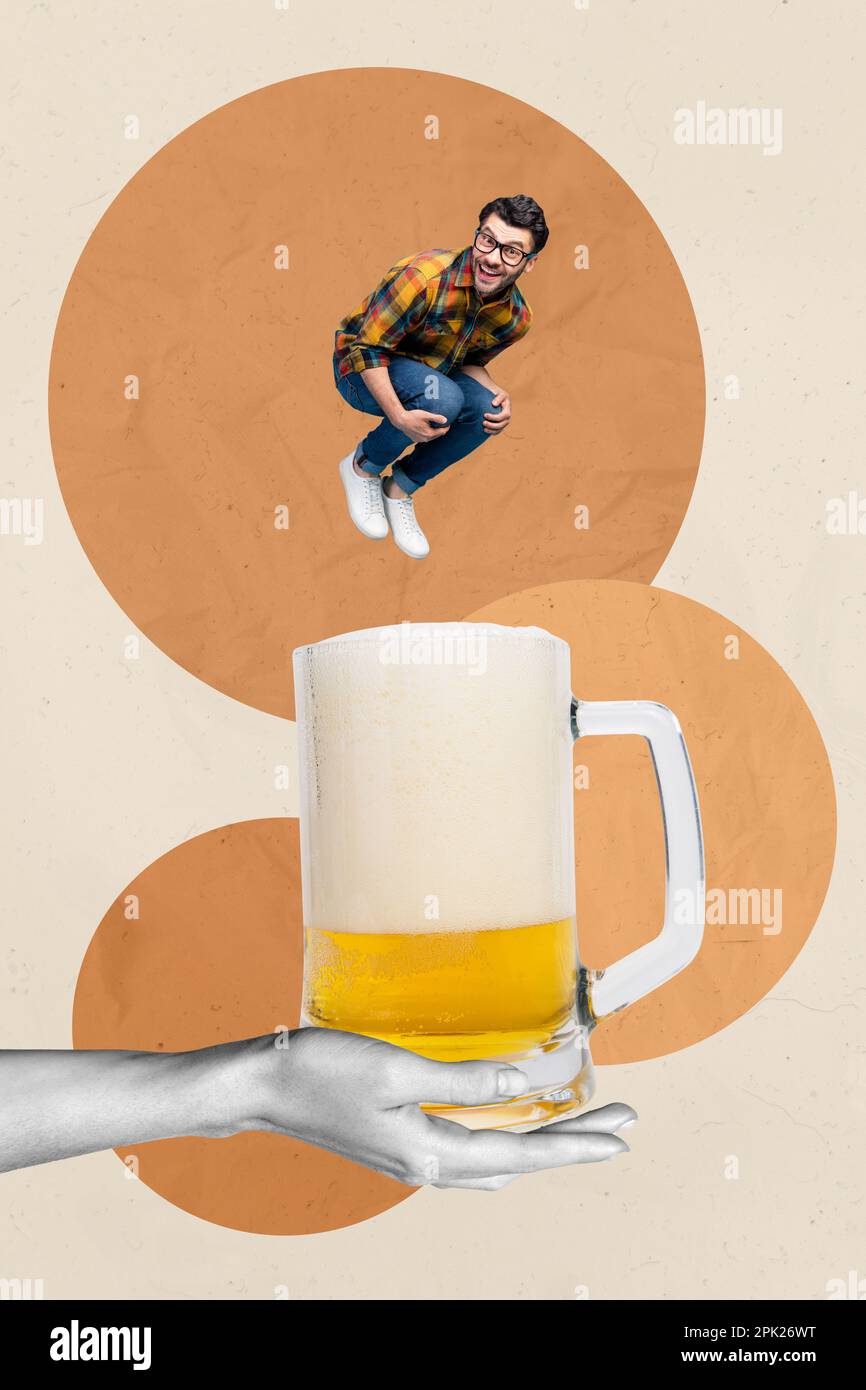 Vertical photo collage art minimal bar low prices british pint ale ...