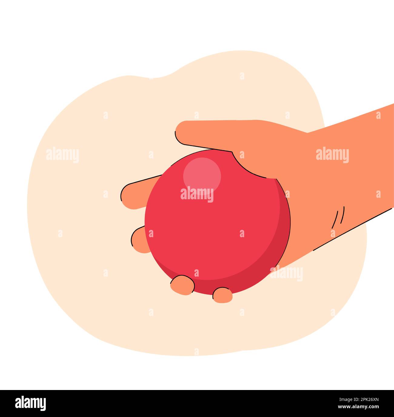 Hand of cricket player grabbing red ball on match Stock Vector Image ...