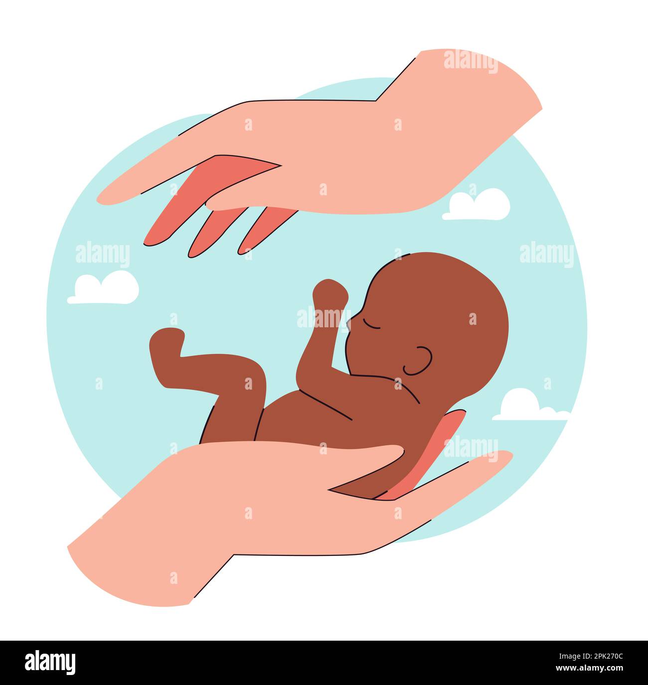 Human hands holding premature newborn baby Stock Vector Image & Art - Alamy