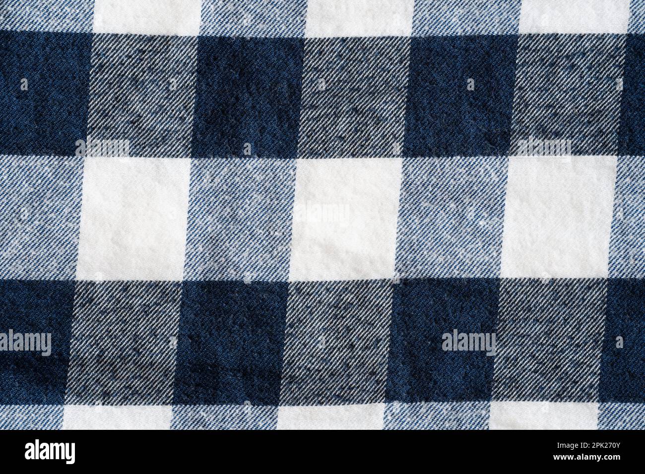 Blue and white checker pattern textile background Stock Photo - Alamy