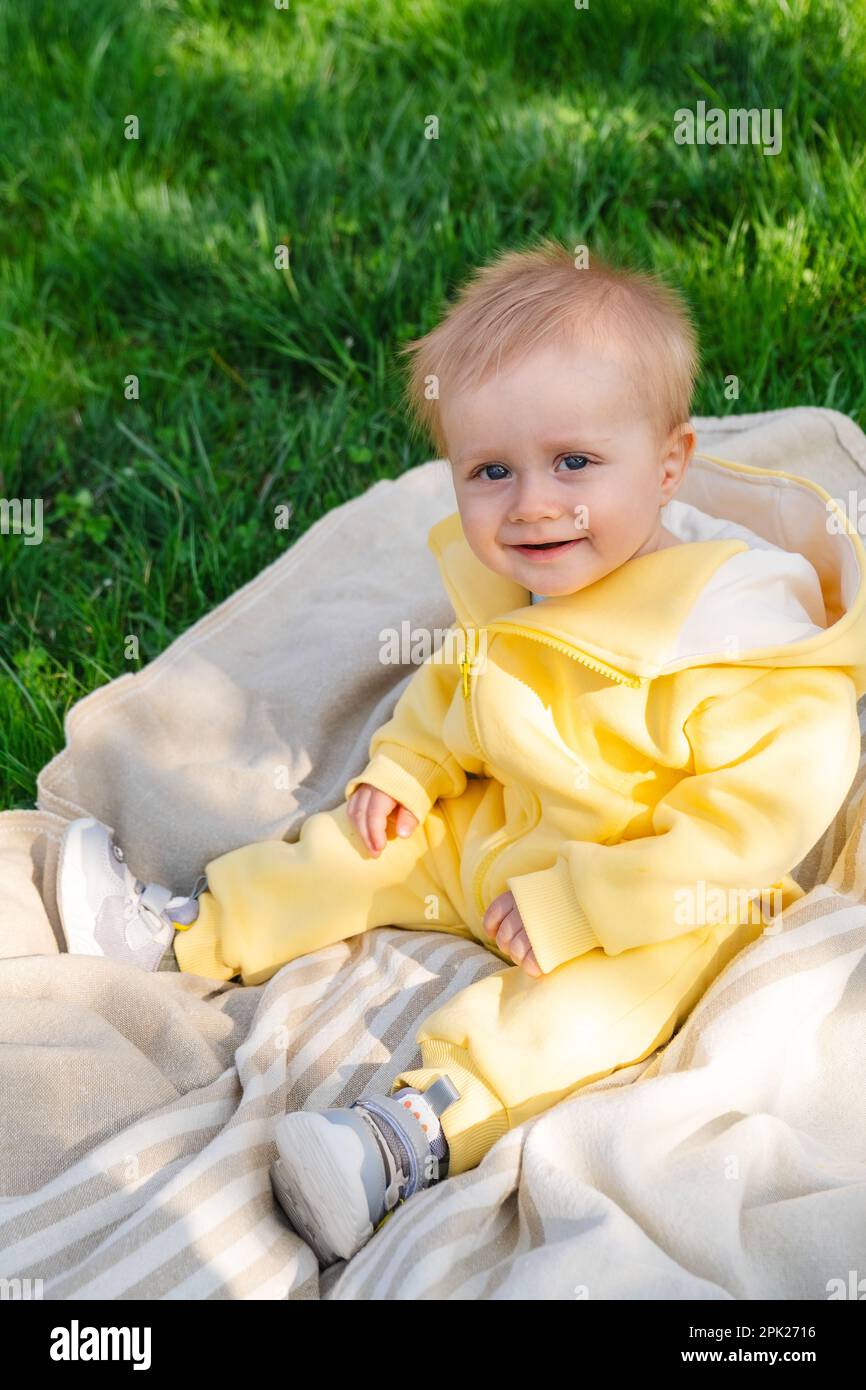Boy wearing overalls hi-res stock photography and images - Alamy