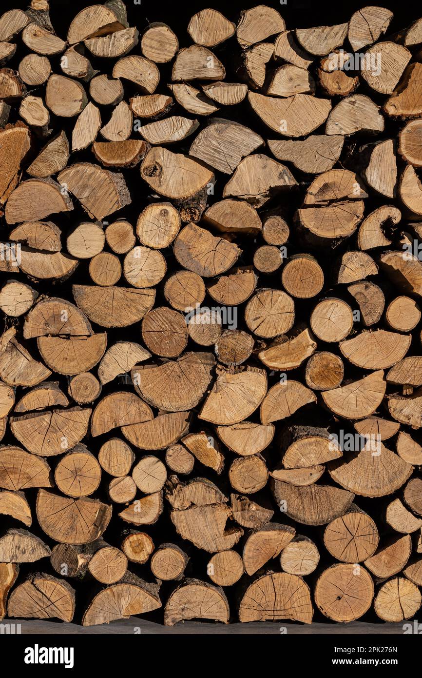 Firewood wood pile stacked triangle hi-res stock photography and images ...