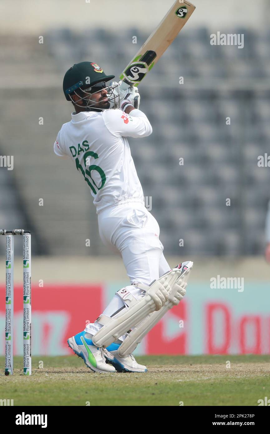 Litton Kumar Das bats during the second day of the alone test match ...
