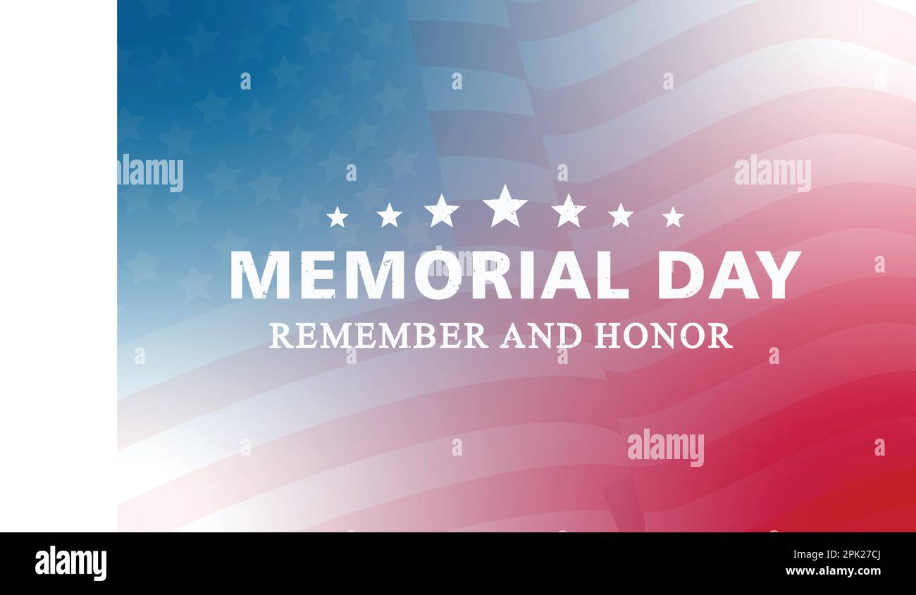Memorial Day - Remember and Honor greeting card, text with USA flag ...