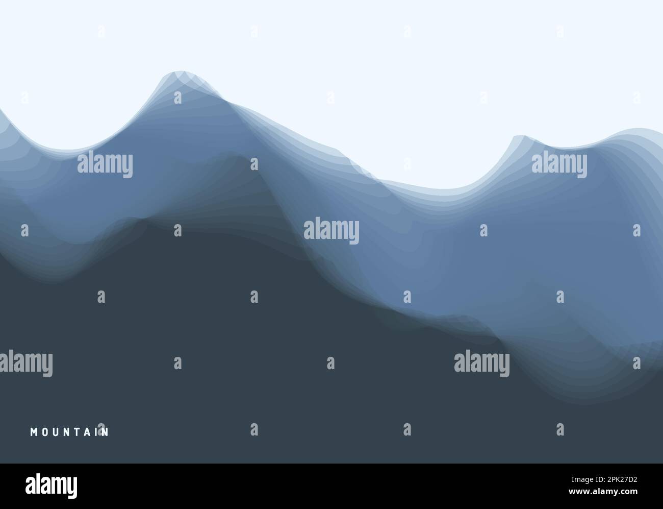 Landscape with mountains silhouettes layers. Mountainous terrain ...
