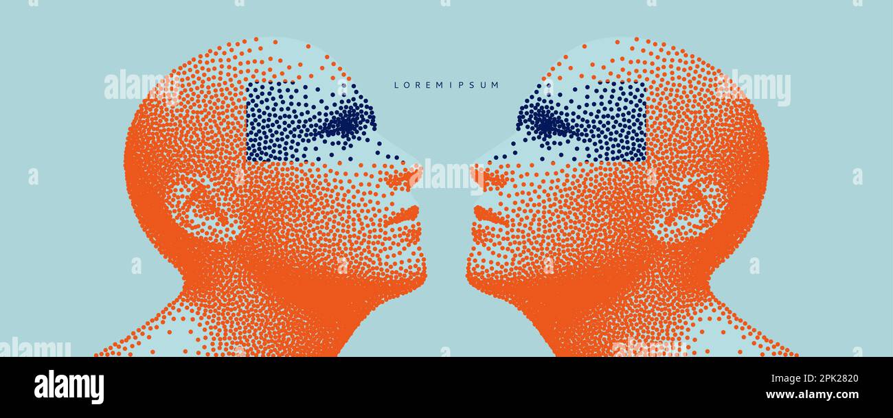 Two opponents facing each other. Conflict. People talk face to face ...