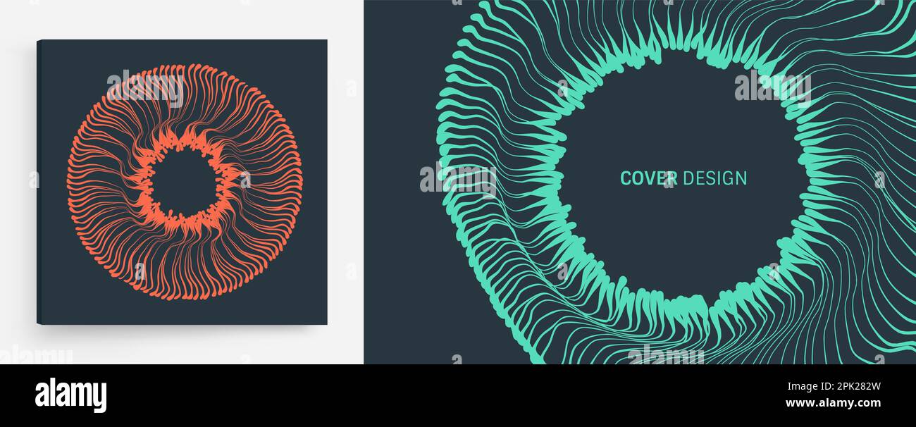 Magic portal hole made from many curved strips. Abstract energy vortex ...