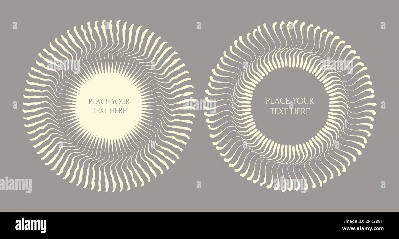 Circle frame element. Radial racy vector logo design. Art composition ...