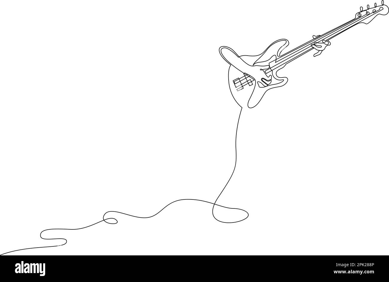 Continuous line abstract drawing of hands playing guitar. Minimalist ...