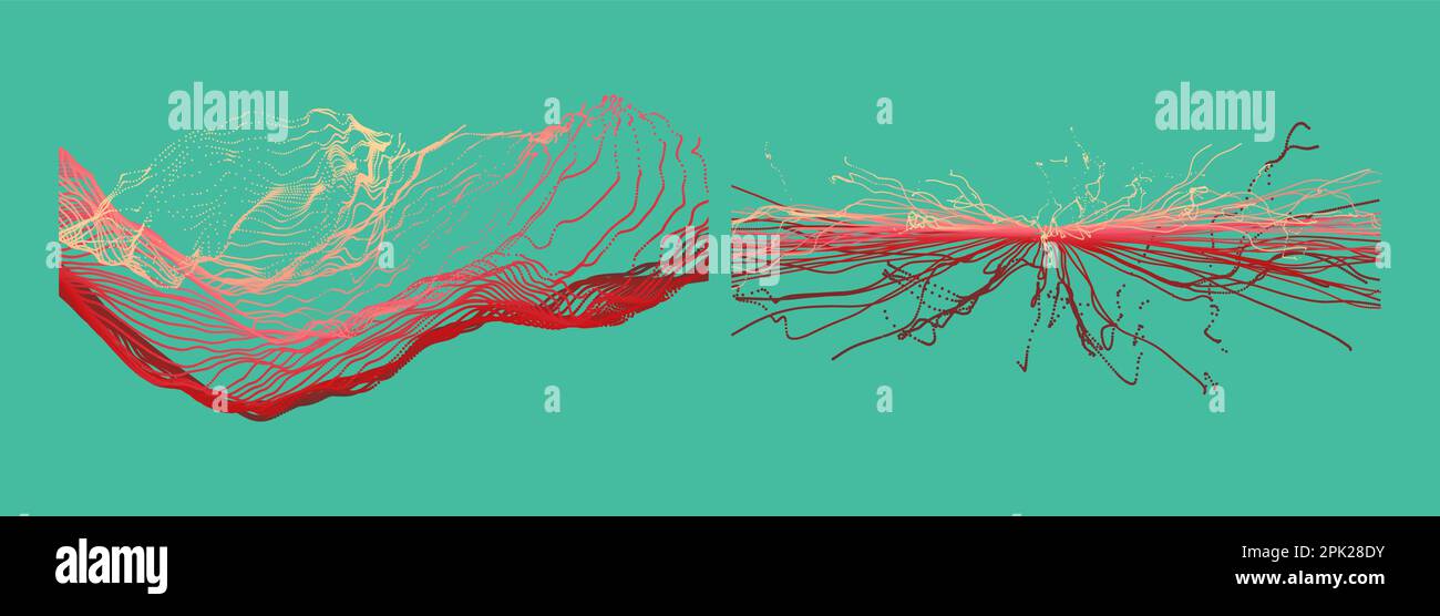 Point explode. Array with dynamic emitted particles. Water splash ...