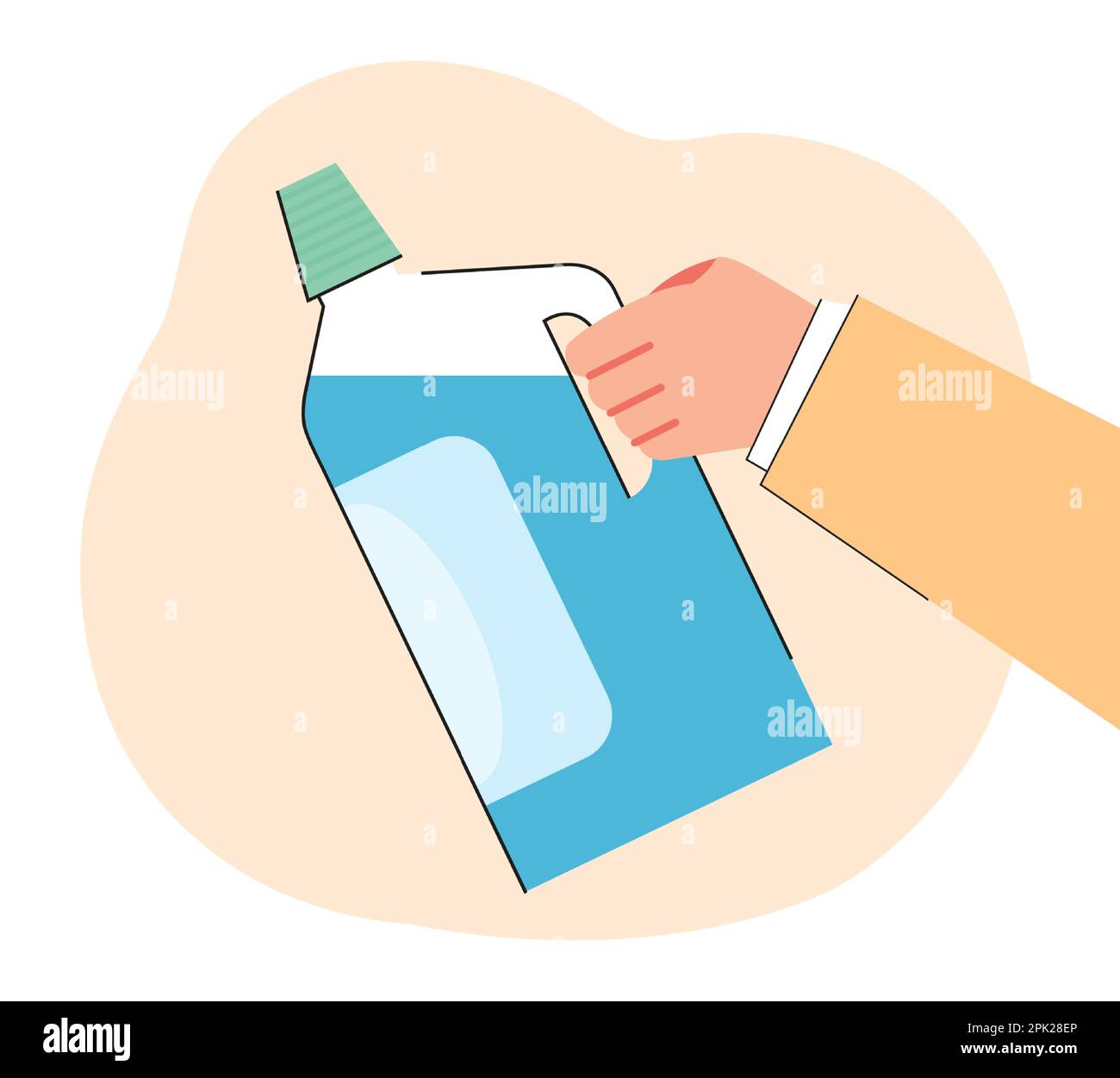 Hand holding bleach Stock Vector Images - Alamy