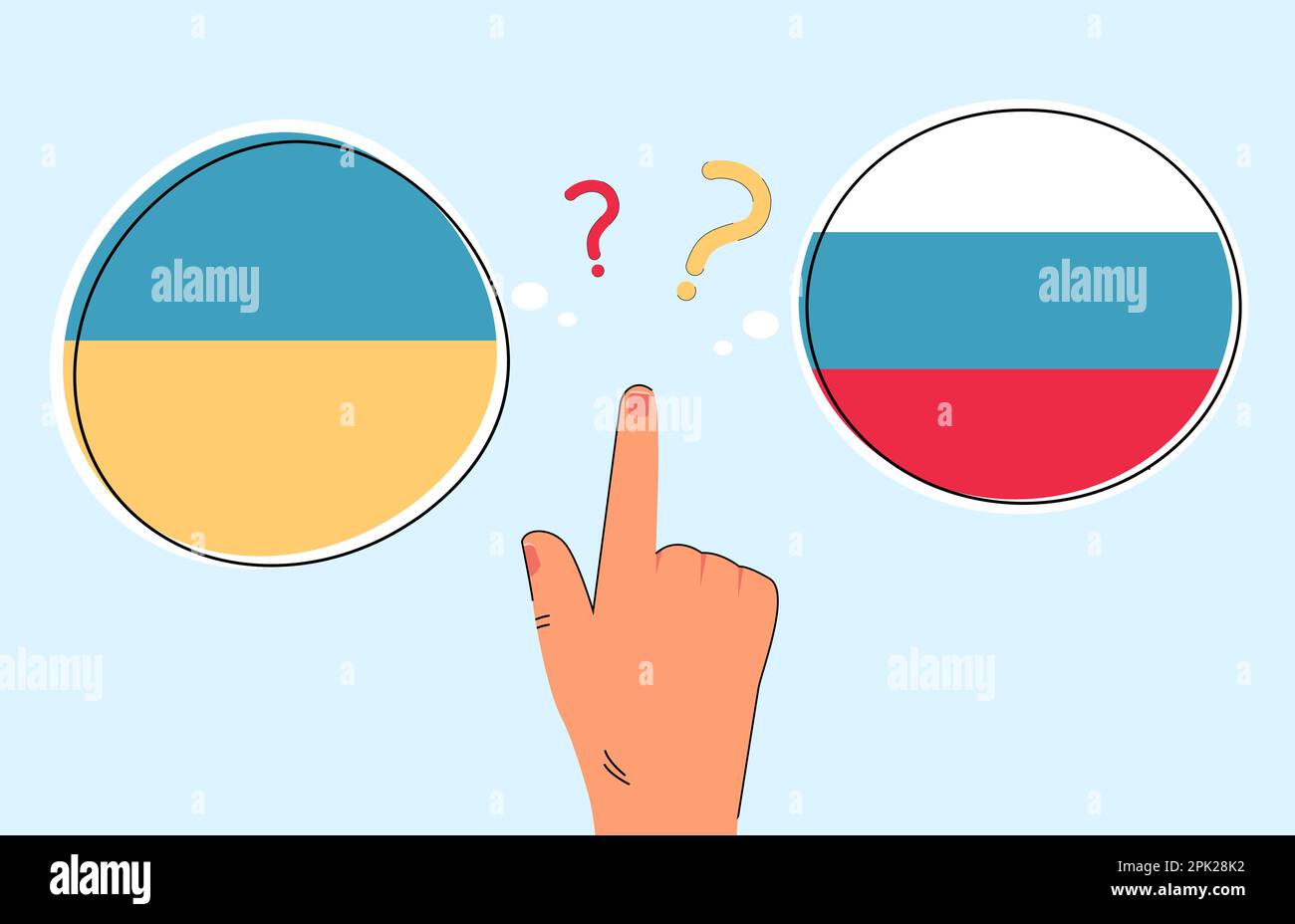 Finger choosing between Russian and Ukrainian flags Stock Vector Image ...