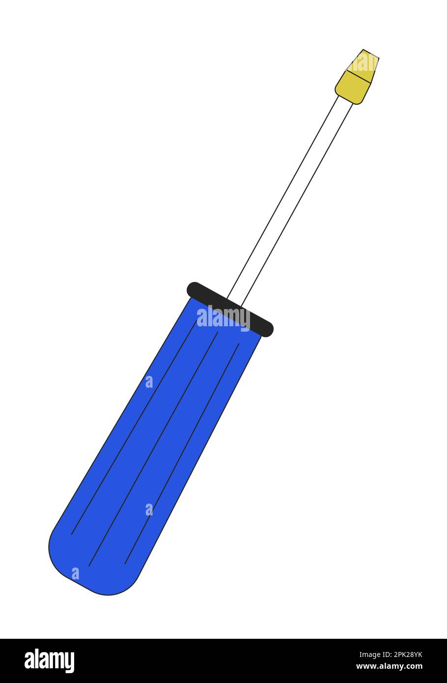 Screwdriver tool linear flat color vector object Stock Vector Image ...