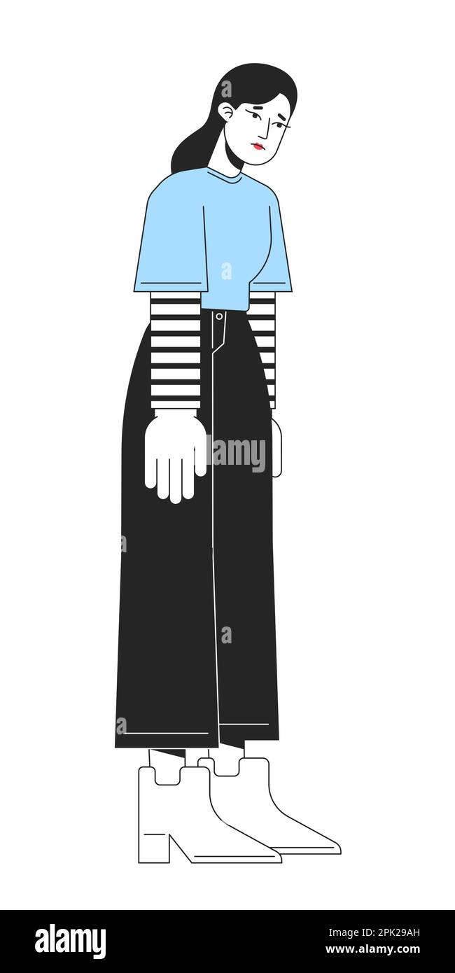 Sad depressed woman standing Stock Vector Images - Alamy