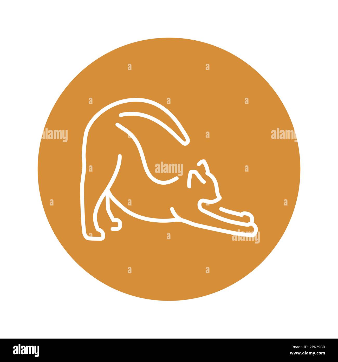 Happy cat stretches color line icon. Pictogram for web page, mobile app ...