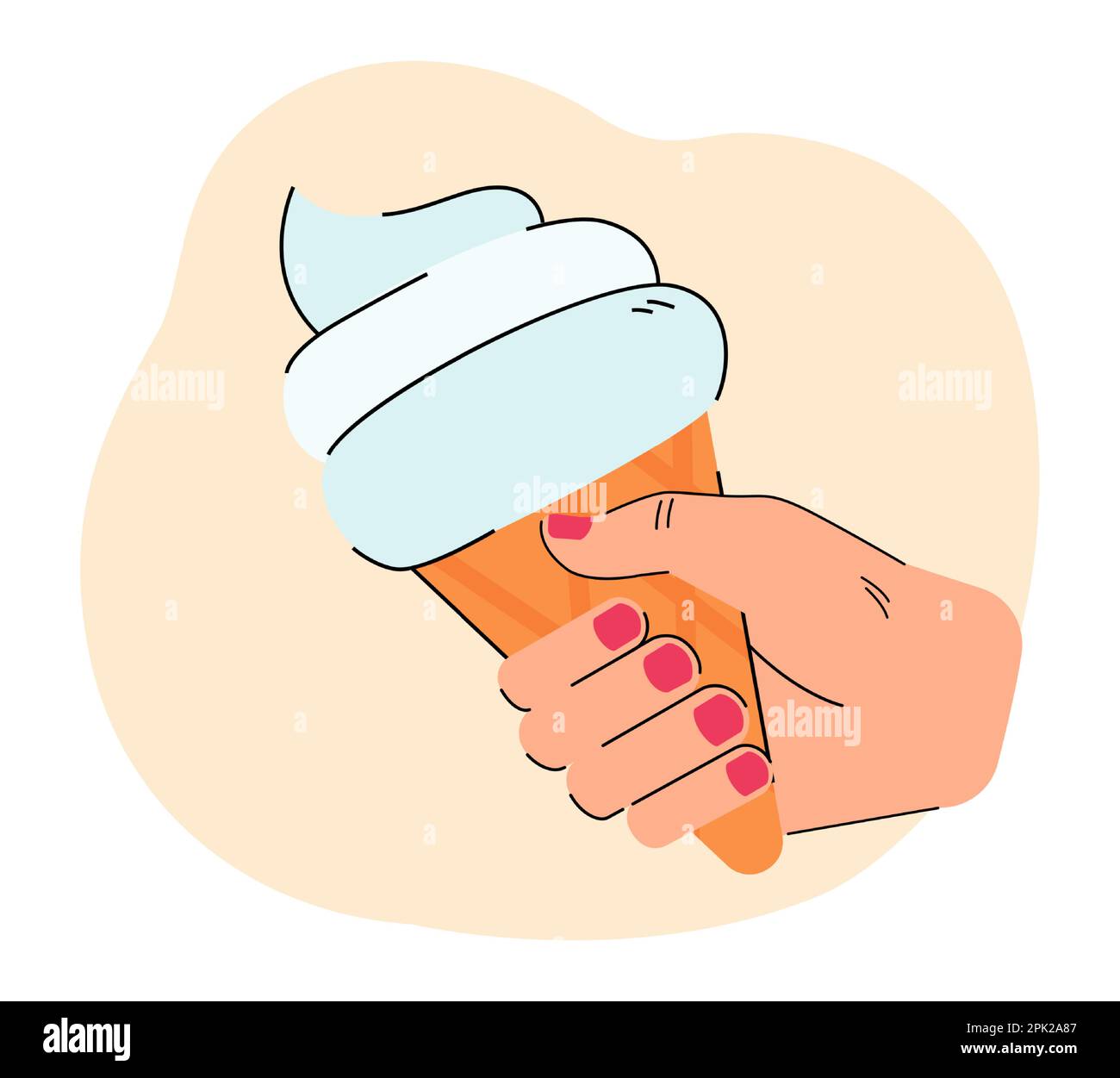 Ice cream cone in female hand Stock Vector Image & Art - Alamy