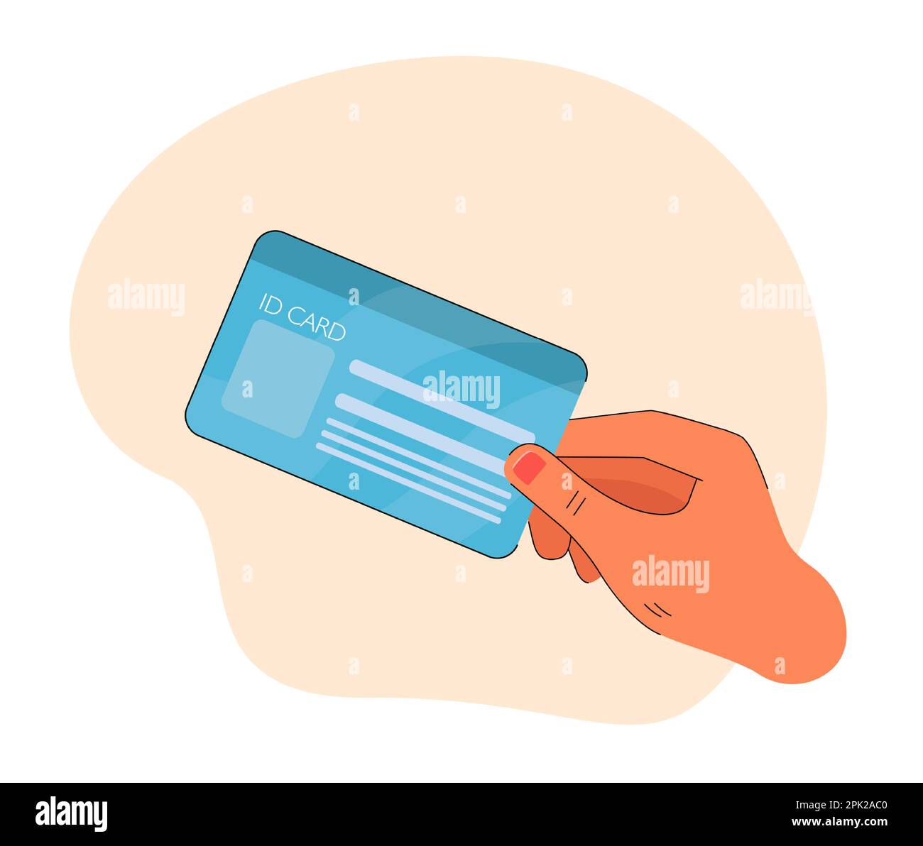 Hand of worker holding ID card Stock Vector Image & Art - Alamy