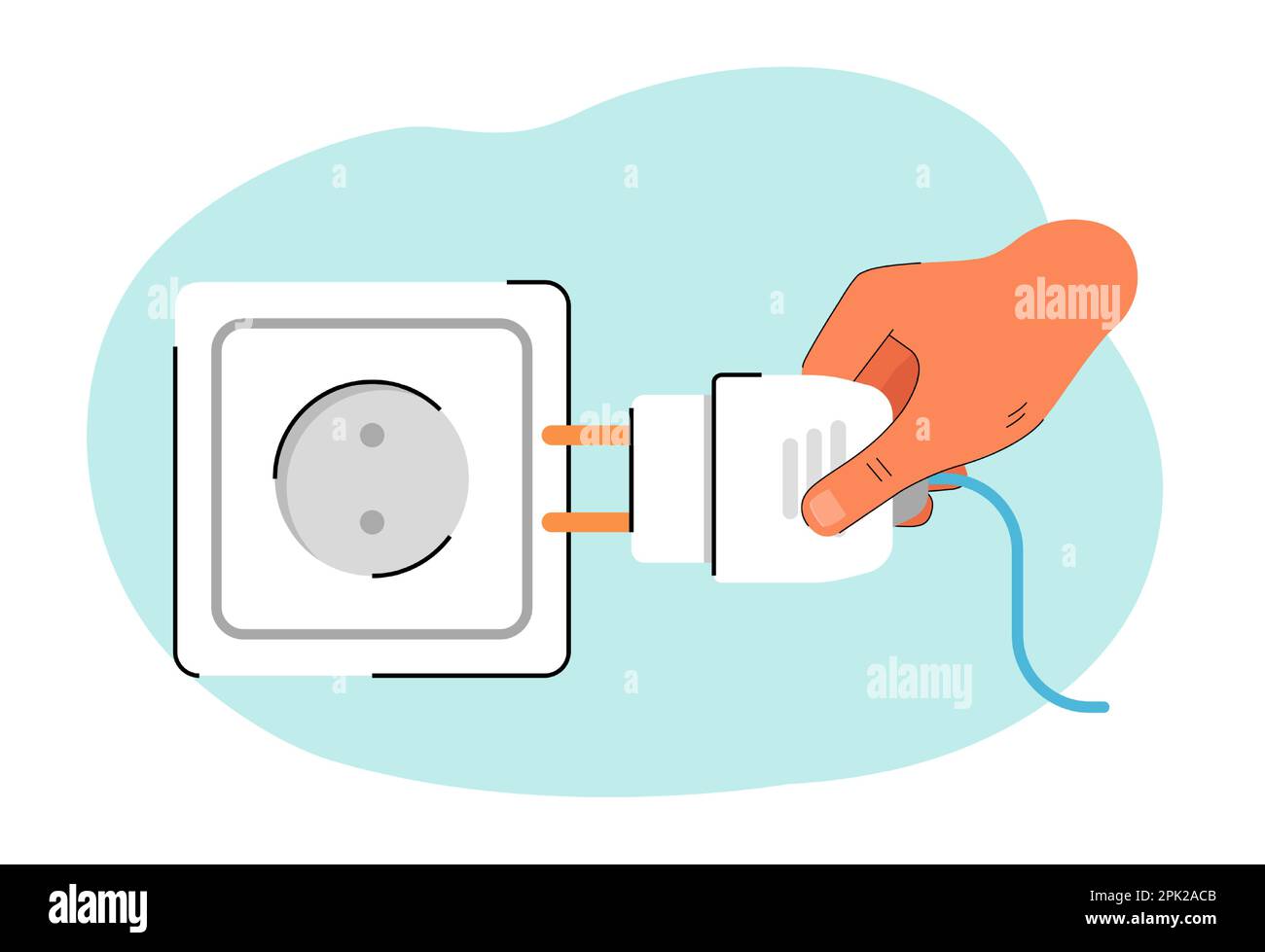 Hand plugging plug into socket flat vector illustration Stock Vector ...