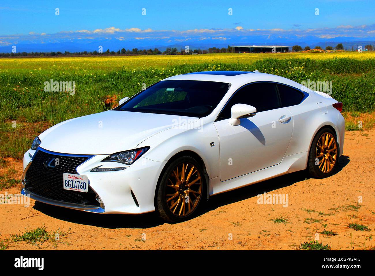 White lexus with gold rims hi-res stock photography and images - Alamy