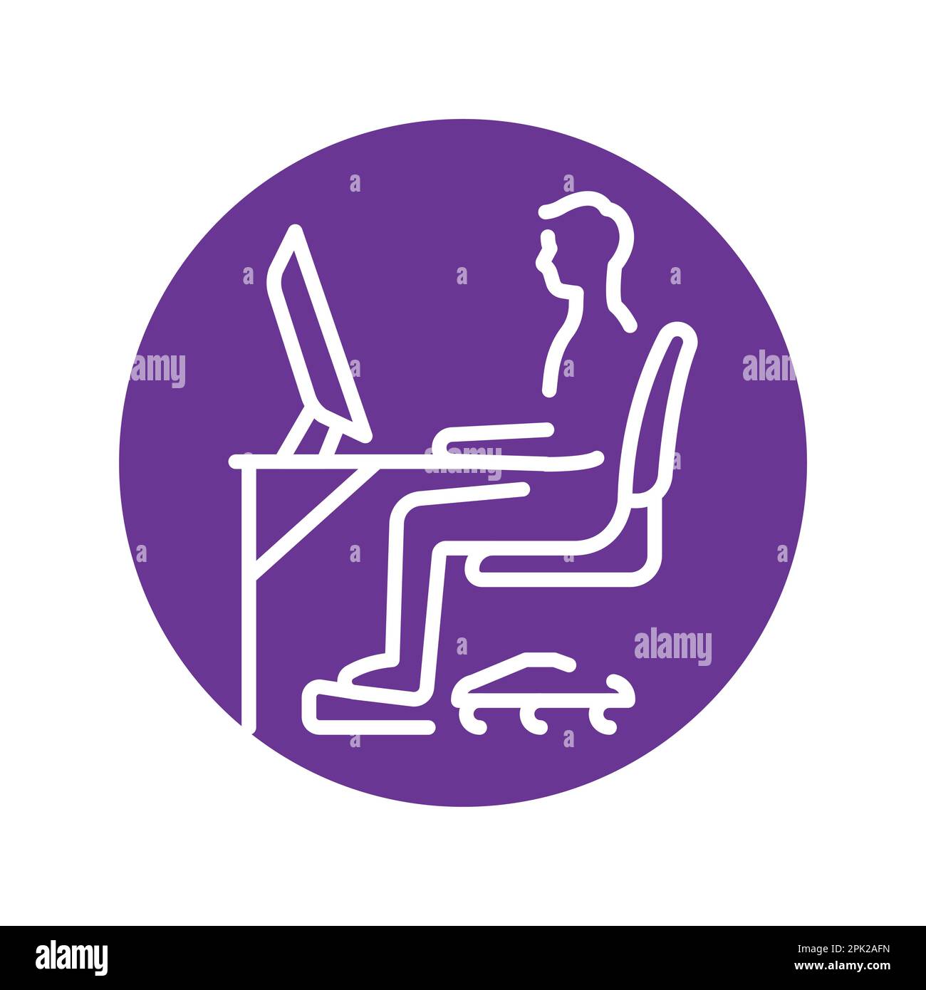 Correct posture office desk Cut Out Stock Images & Pictures - Alamy