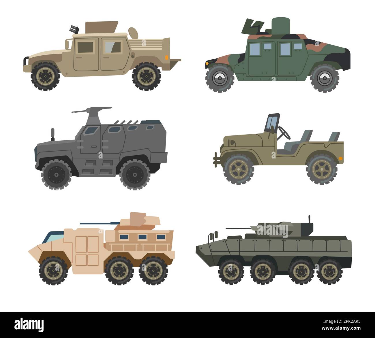 Different military vehicles vector illustrations set Stock Vector Image & Art - Alamy