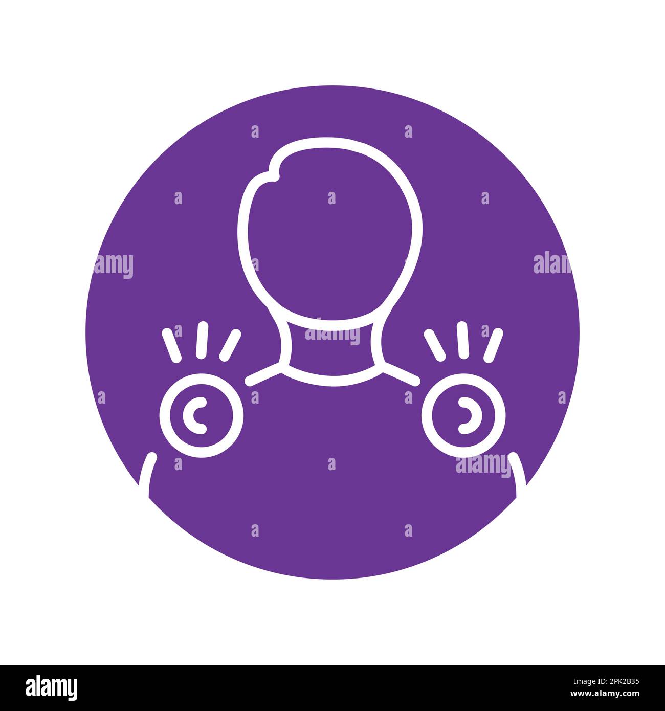 Pain in the neck and shoulders olor line icon. Pictogram for web page ...