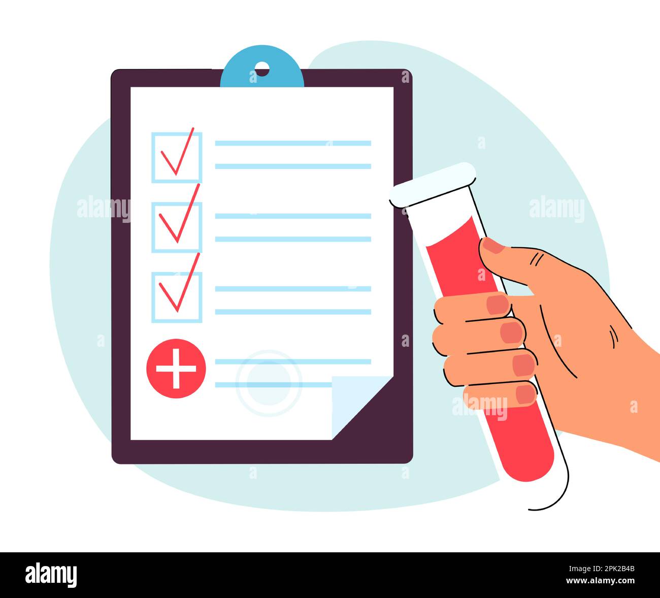 Medical lab blood test from sample tube in human hand Stock Vector ...