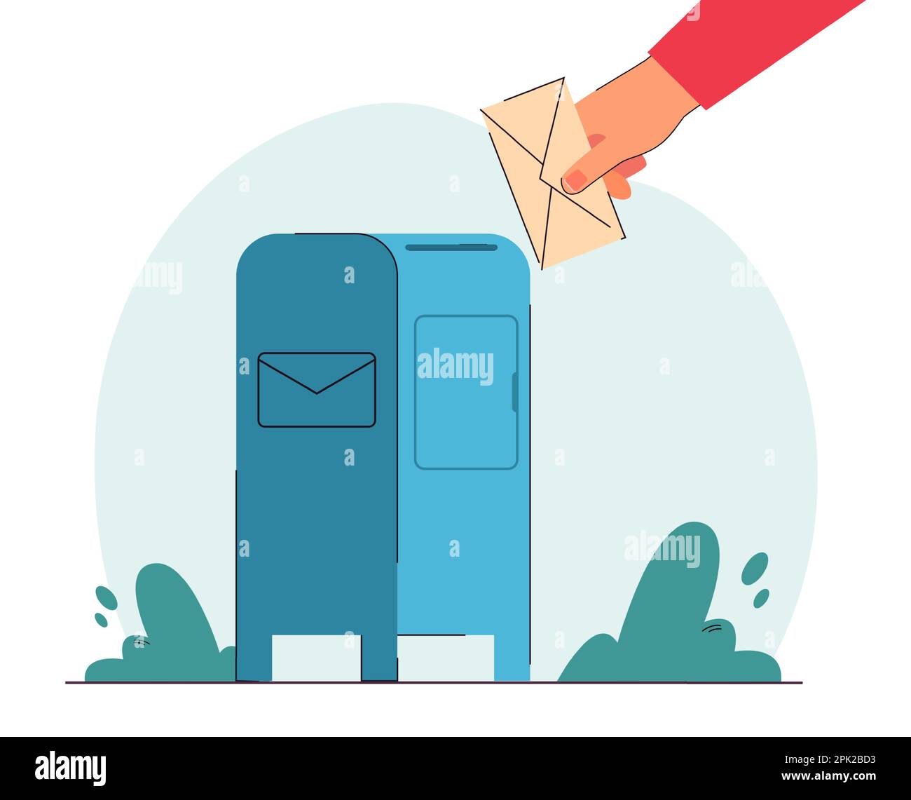 Hand throwing paper envelope into mailbox Stock Vector Image & Art - Alamy