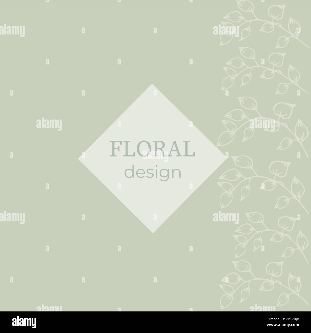 Elegant frame, background, floral wreath, hand drawn monogram with hand ...