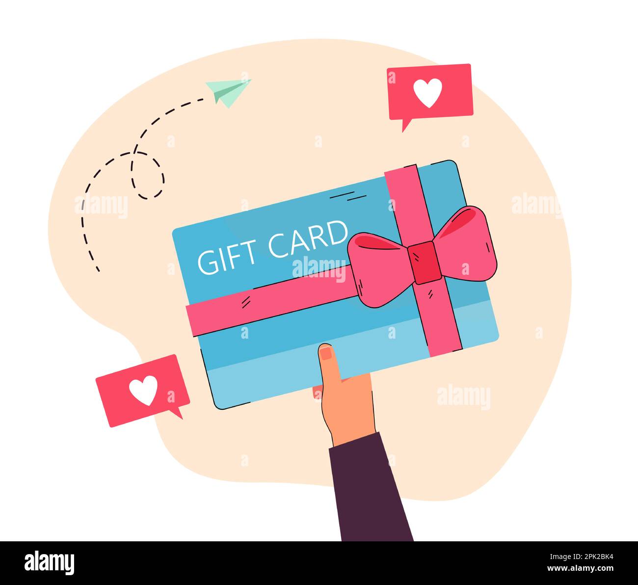 Hand holding gift card flat vector illustration Stock Vector Image ...