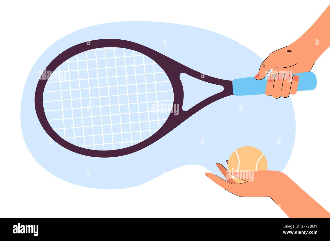 Hands holding tennis racket and ball Stock Vector Image & Art - Alamy