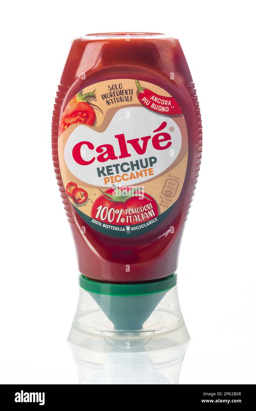 Turin, Italy - March 29, 2023: Italian spicy ketchup plastic bottle of ...