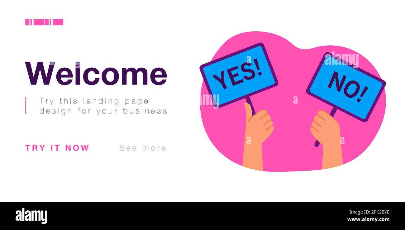 Comic hands holding signs saying yes and no in big font Stock Vector ...