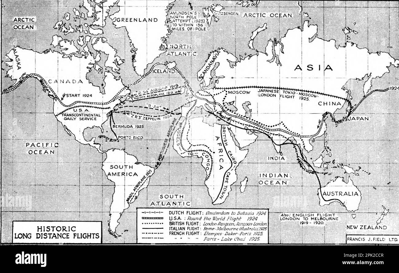Map of record breaking flights of the 1920s Stock Photo - Alamy Map of record breaking flights of the 1920s Stock Photo - Alamy